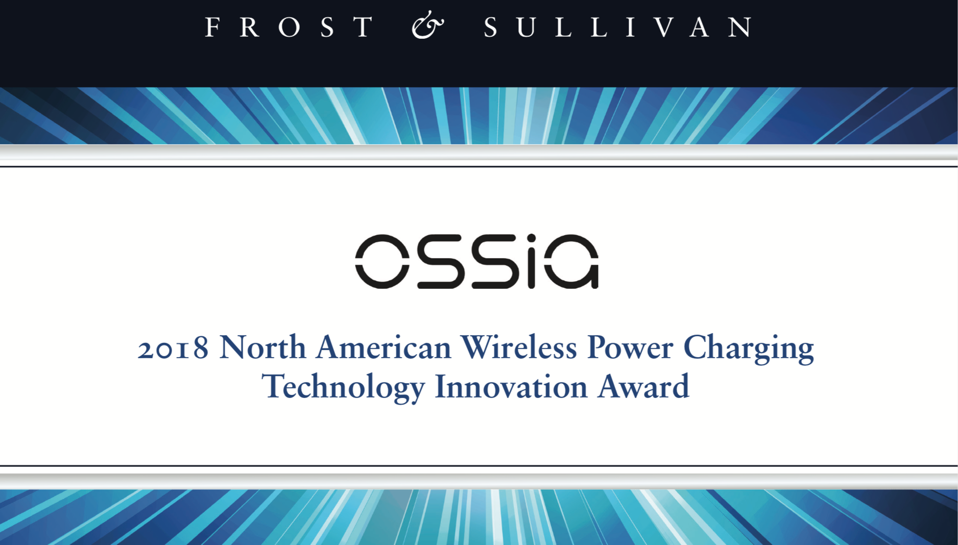 Three Cheers for Ossia’s Latest Wireless Power Innovation Award!